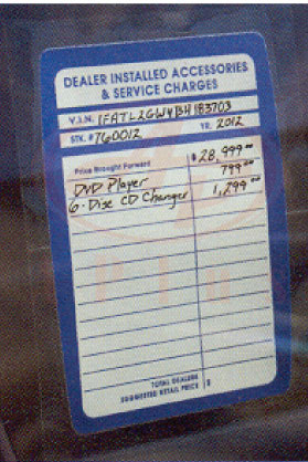 Dealer Add-On Stickers