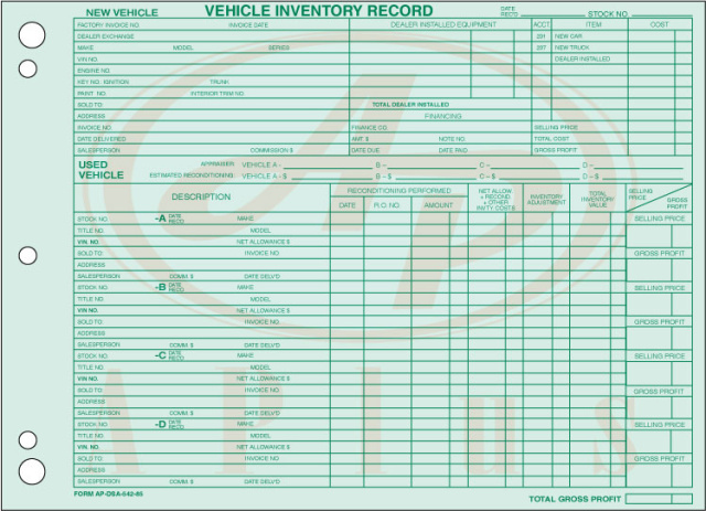 Vehicle Inventory Records