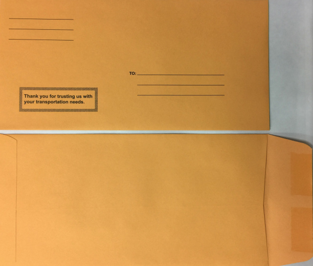License Plate Envelope
