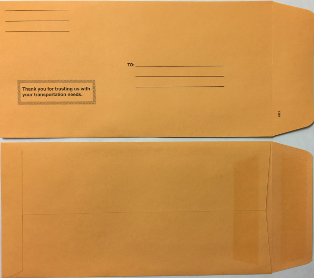 License Plate Envelope